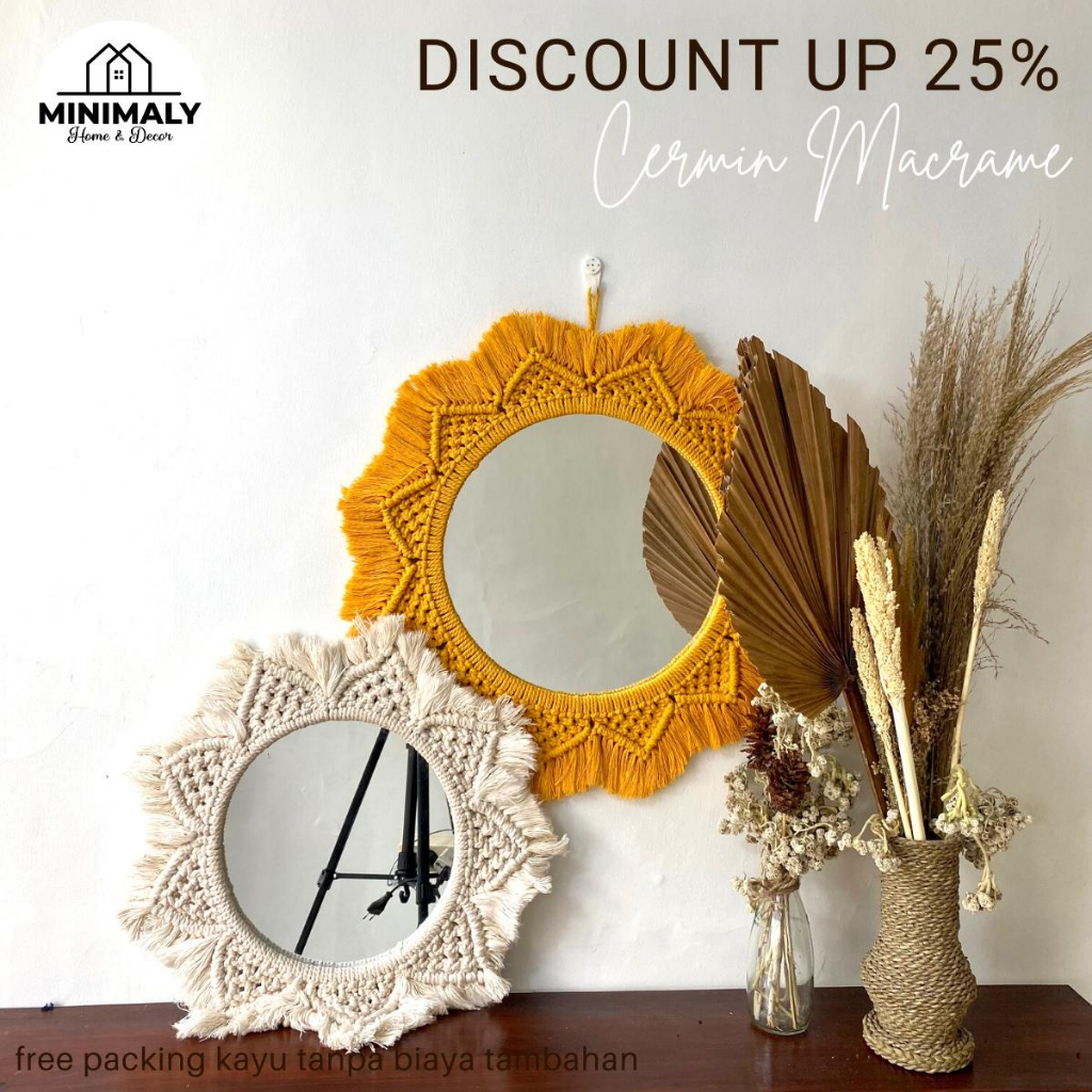 Jual MINIMALY06 Kaca Cermin Macrame (CM01-CM02 SINGEL KEPANG) Cemin ...