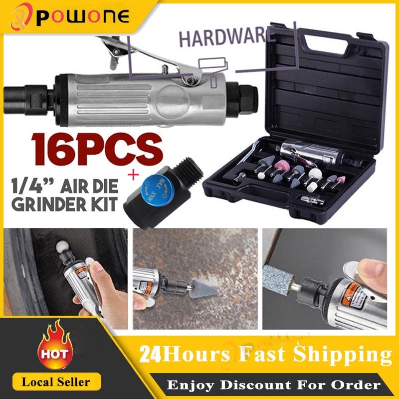 Jual 16Pcs air die grinder full set kit 1/4" Mesin Gerinda Angin ...