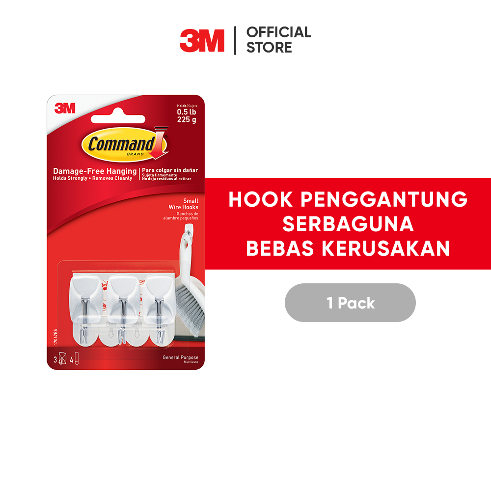 Jual 3M™ Command™ Small Wire Hook, 17067, HooK penggantung serbaguna, 1 ...