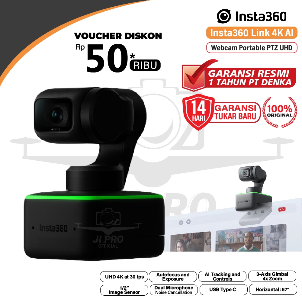 Jual Insta360 Link 4K AI Webcam Portable PTZ UHD Web Cam Insta 360 ...