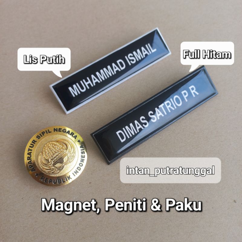 Jual Papan Nama PDH PNS, PEGAWAI, SATPAM / Name Tag Lapis Resin/ Fiber ...