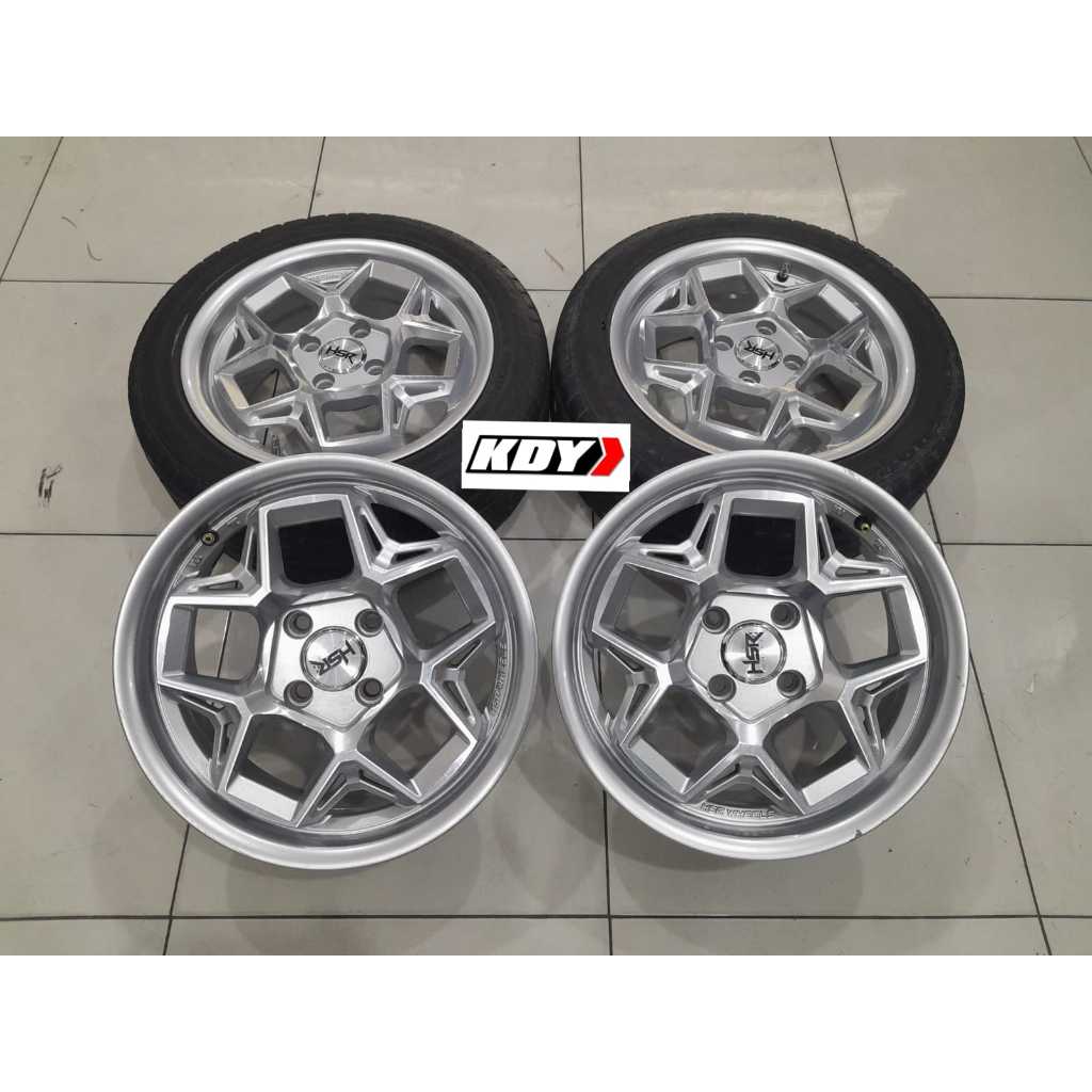 Jual VELG HSR seken tipe WASILE R15 pcd 4X100 Silver Polish + BAN Achilles 185 55 Ring 15 - buat ...