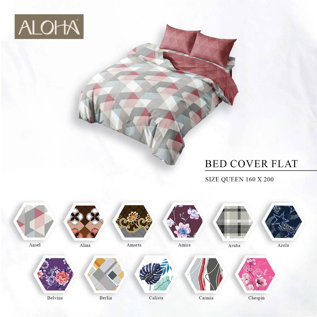 Jual Aloha - Bed Cover Set Queen 160x200 Tinggi 20 Fitted - Motif dan ...