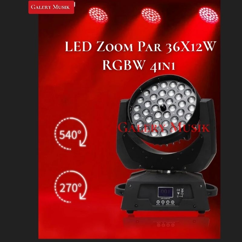 Jual LED Zoom Par 36X12W RGBW 4in1 Lyre Wash Zoom 36X12W RGBW Lampu ...