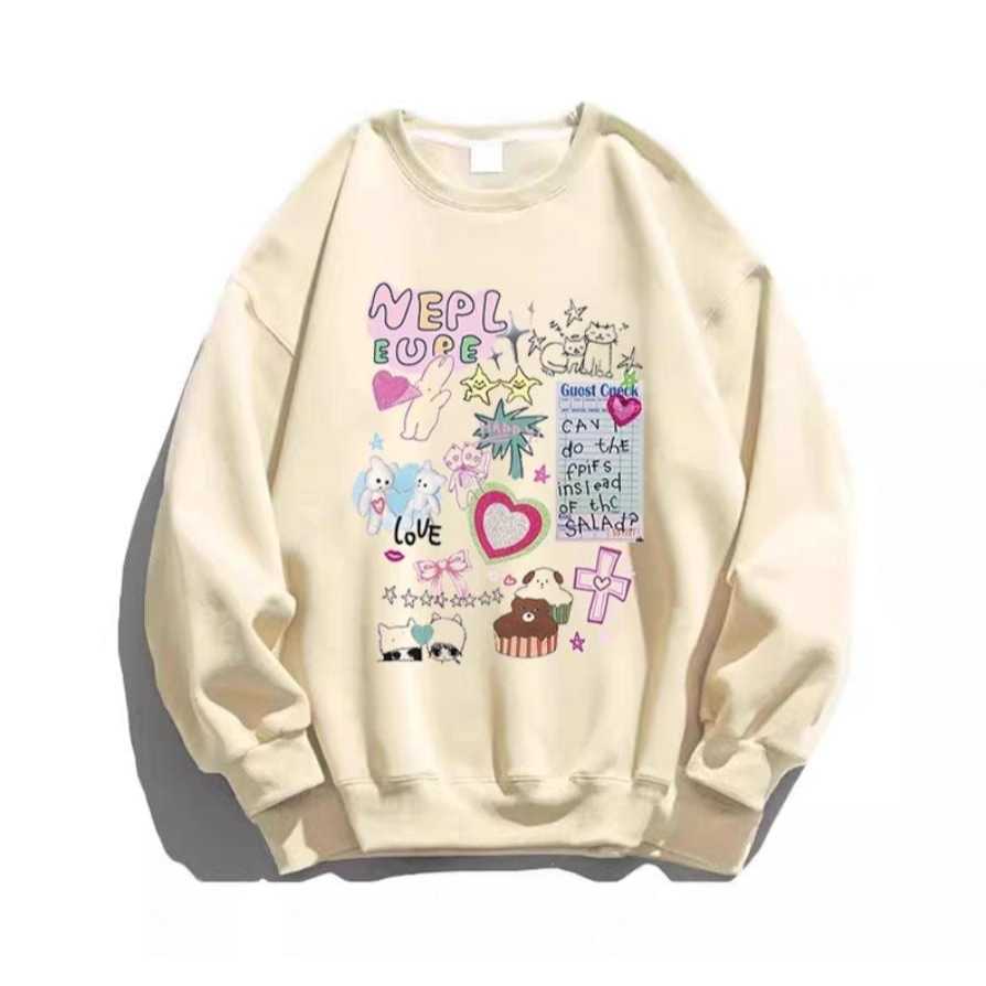 Jual NEPL RABBIT LOVE SWEATER CREWNECK MOTIF TEXT KARTUN LUCU | Shopee ...