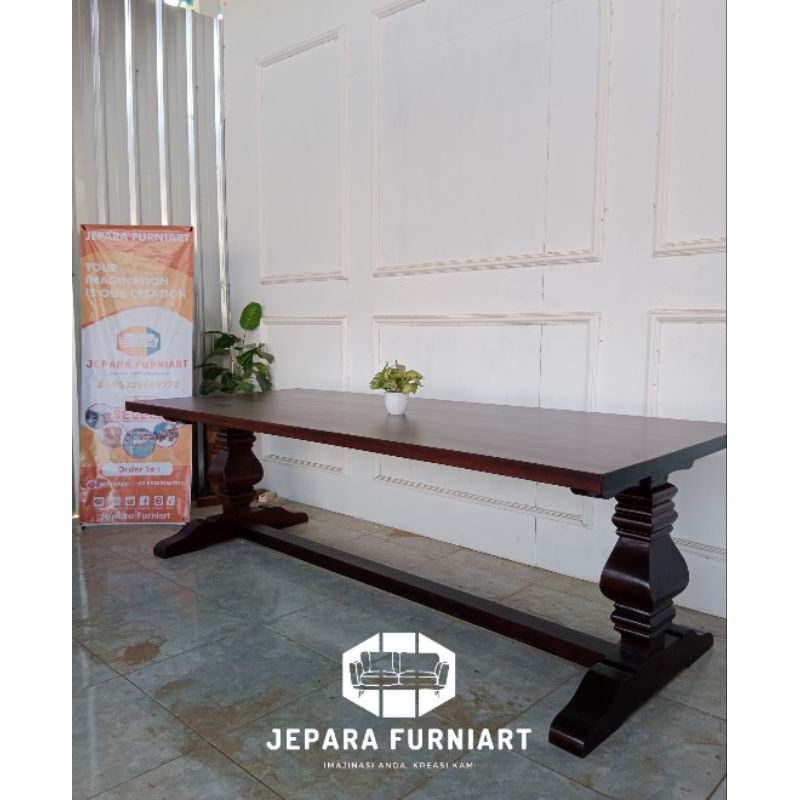 Jual Meja Makan Kayu Jati Minimalis / Meja Rapat Kayu Jati Minimalis | Shopee Indonesia