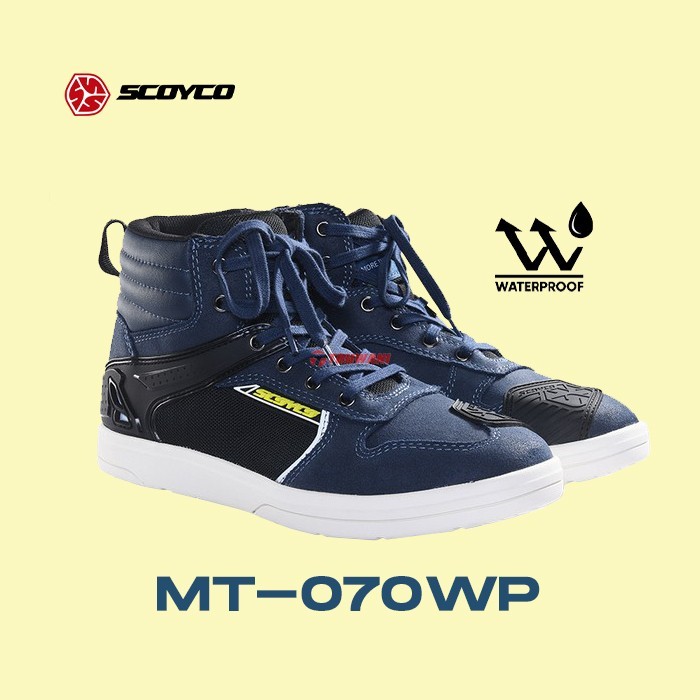 Jual Sepatu Waterproof Scoyco MT070WP Navy Blue | Shopee Indonesia