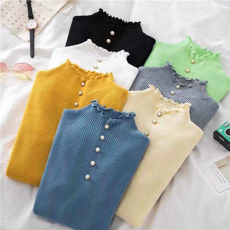 Jual ATASAN RAJUT WANITA (livy) Baju Rajut Wanita Kaos Import Wanita Lengan Panjang ka | Shopee ...