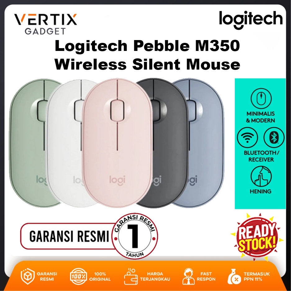 Jual Logitech Pebble M350 Wireless Silent Mouse With Nano USB Receiver - Garansi Resmi 1 Tahun ...