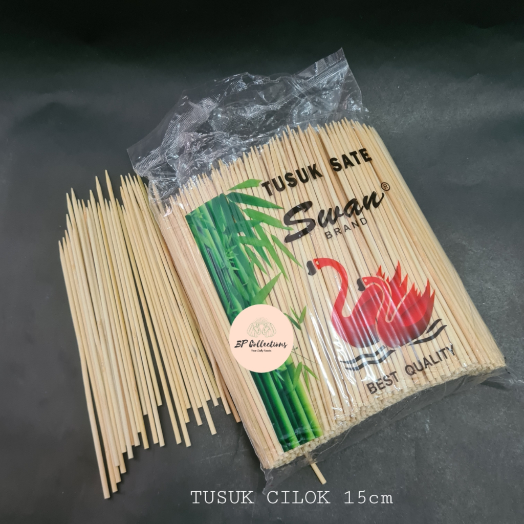 Jual 1 PAK TUSUK CILOK TUSUK CIMOL SOSIS TAICHAN SATE SWAN 15 CM 500 ...