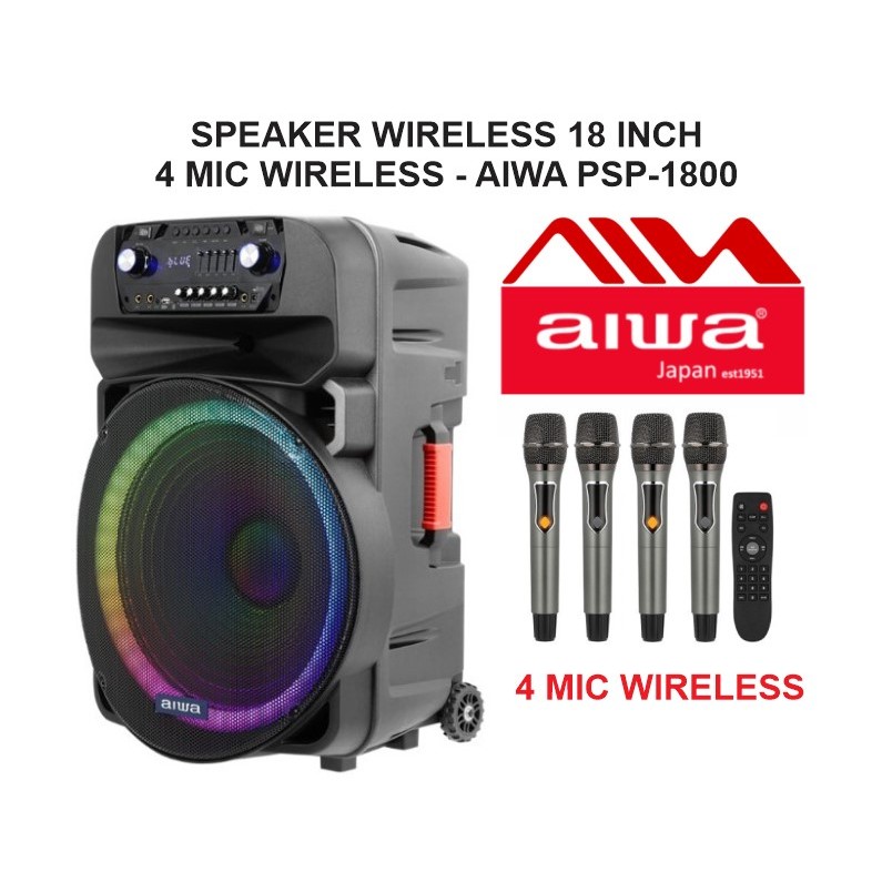 Jual SPEAKER WIRELESS PORTABLE SOUND SYSTEM MEETING AMPLIFIER 18 INCH 4 ...