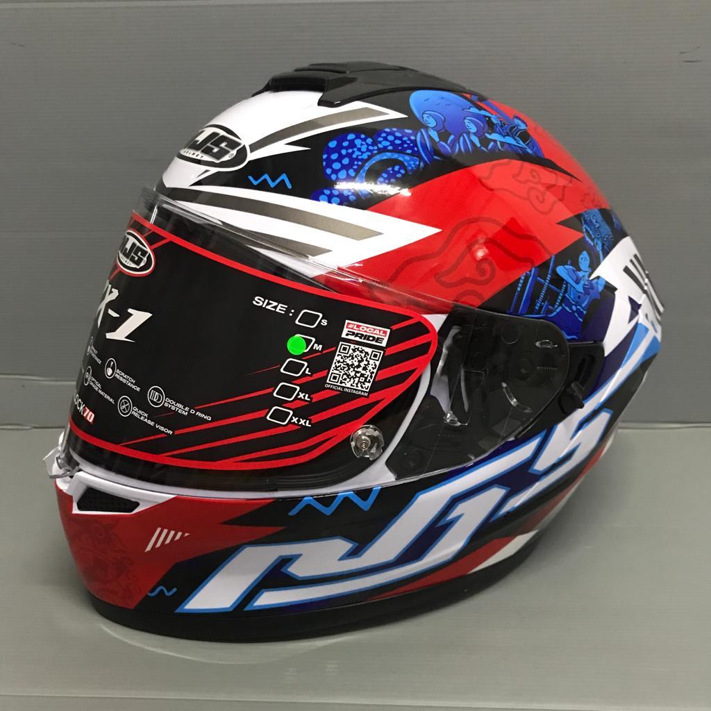 Jual HELM NJS ZX-1 ZX 1 ZX1 MOTIF BARONG GLOSY/DOFF GARUDA KRAKEN FULL ...