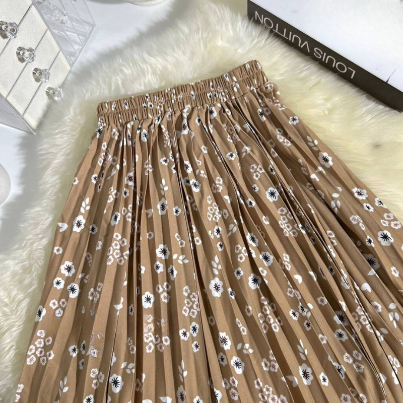 Jual Rok Motif Korean Look - Rok Plisket Motif Premium Tebal - Pleated ...