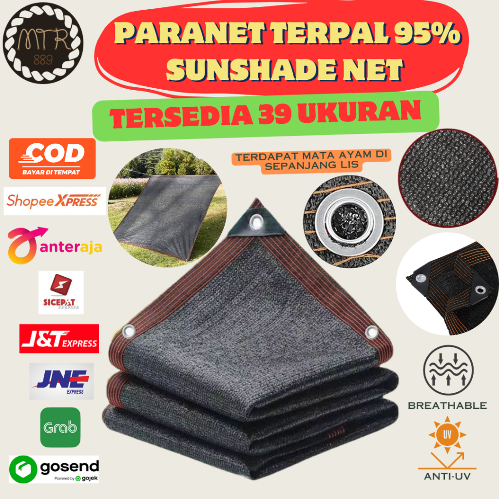 Jual SUNSHADE NET | JARING PARANET 95% | ANTI UV | ADA LIS DAN MATA ...