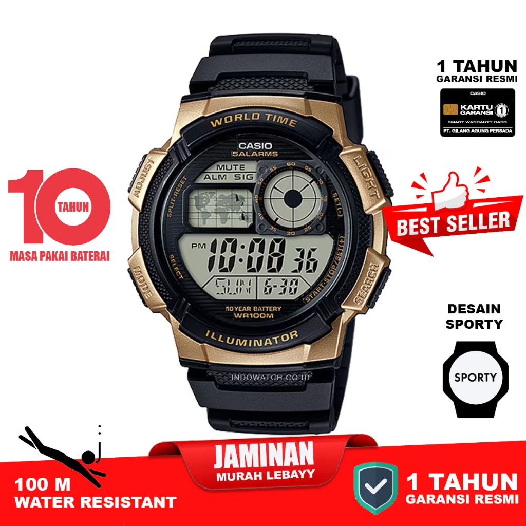 Jual Casio Standard AE-1000W-1A3 ae1000 ae 1000 original garansi resmi | Shopee Indonesia