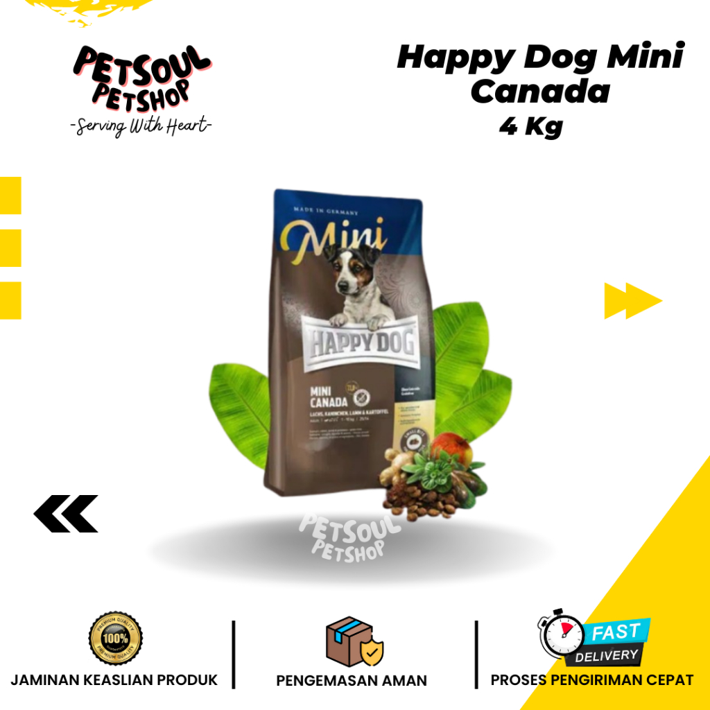 Jual Happy Dog Mini Canada 4kg Freshpack / Makanan Anjing Happy Dog ...
