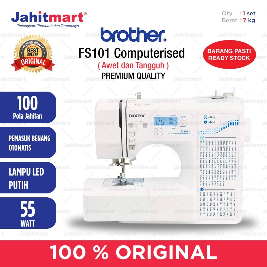 Jual Mesin Jahit Portable Merk BROTHER FS101 Computerised | Shopee ...