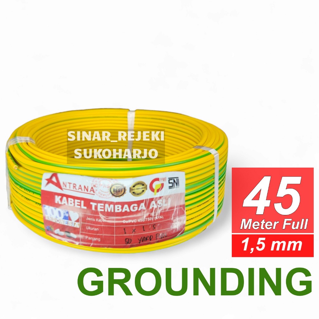 Jual Kabel Listrik NYA SNI 1x1,5 Kabel SNI Tembaga Murni 50 Yard Full ...