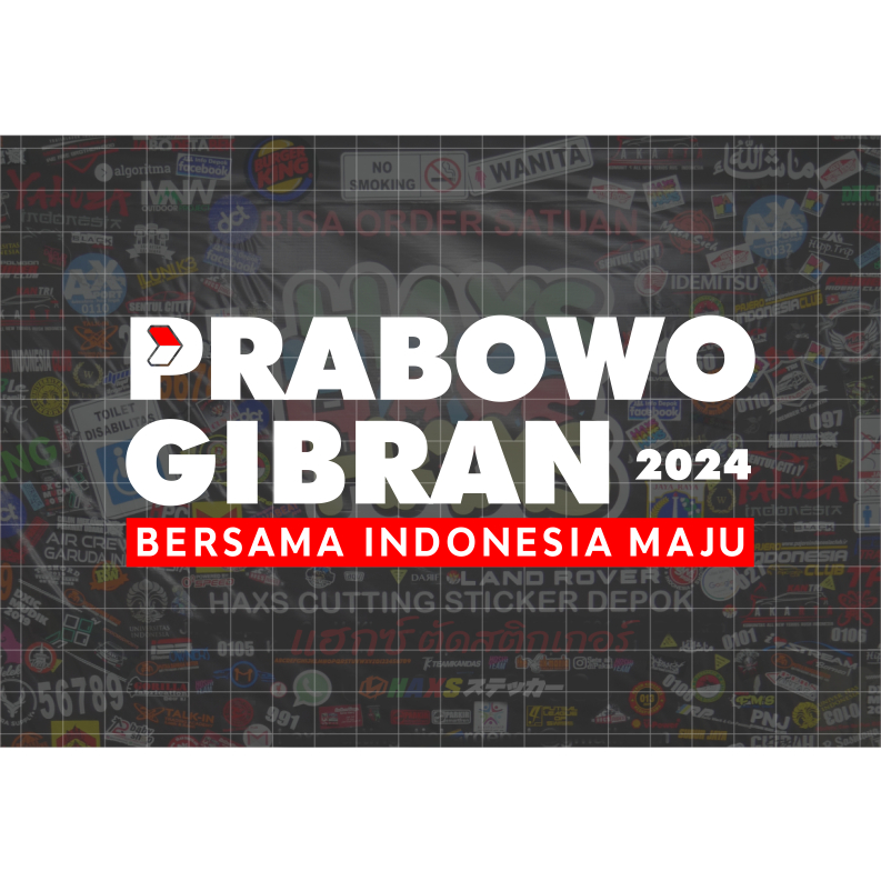 Jual Cutting Sticker Prabowo Gibran V1 Ukuran 15 Cm Untuk Mobil ...