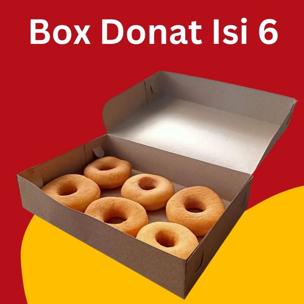 Jual Box donat isi 6 kotak donat isi 6 laminasi tahan air dan minyak ...