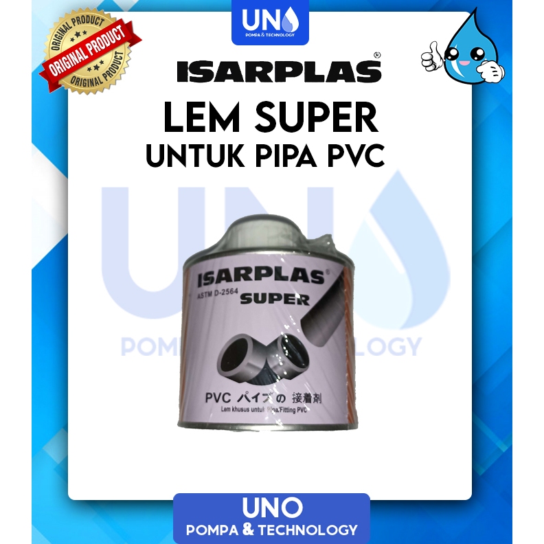 Jual ISARPLAS LEM KUAS PIPA / PRALON / PEREKAT PVC KALENG 400 GR / 400 ...