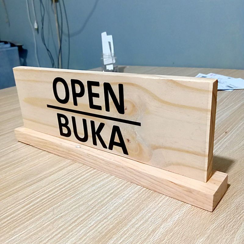 Jual Papan Tanda Meja "Open-Closed" sign board 30x12 | Shopee Indonesia