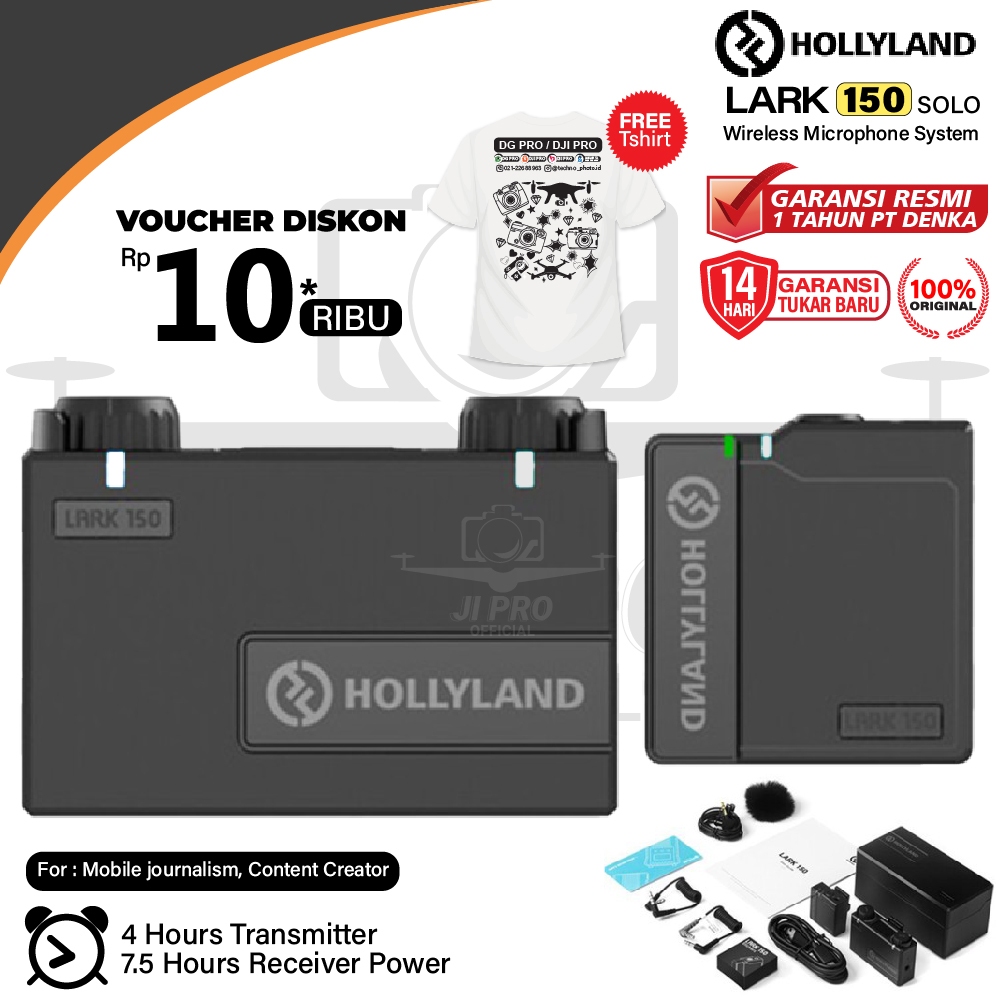 Jual Hollyland Lark 150 Solo Clip on Wireless Microphone System ...
