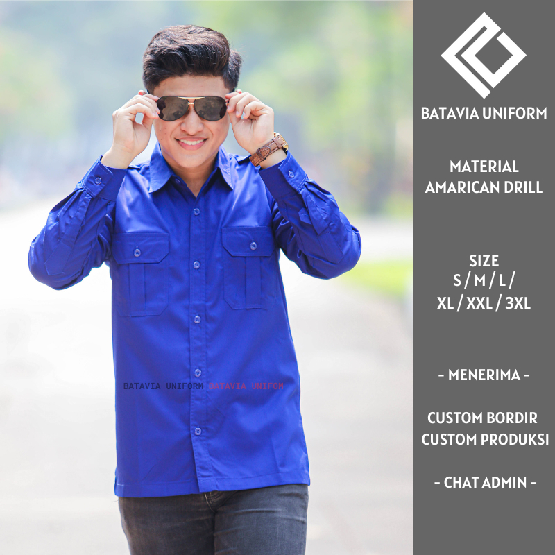 Jual Baju PDL Pria Lengan Panjang - Kemeja Seragam Kerja Dinas Lapangan ...