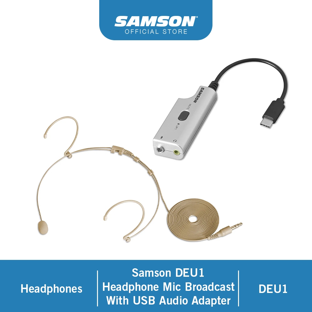 Jual Samson DEU1 Headphone Mic Broadcast With USB Audio Adapter ...