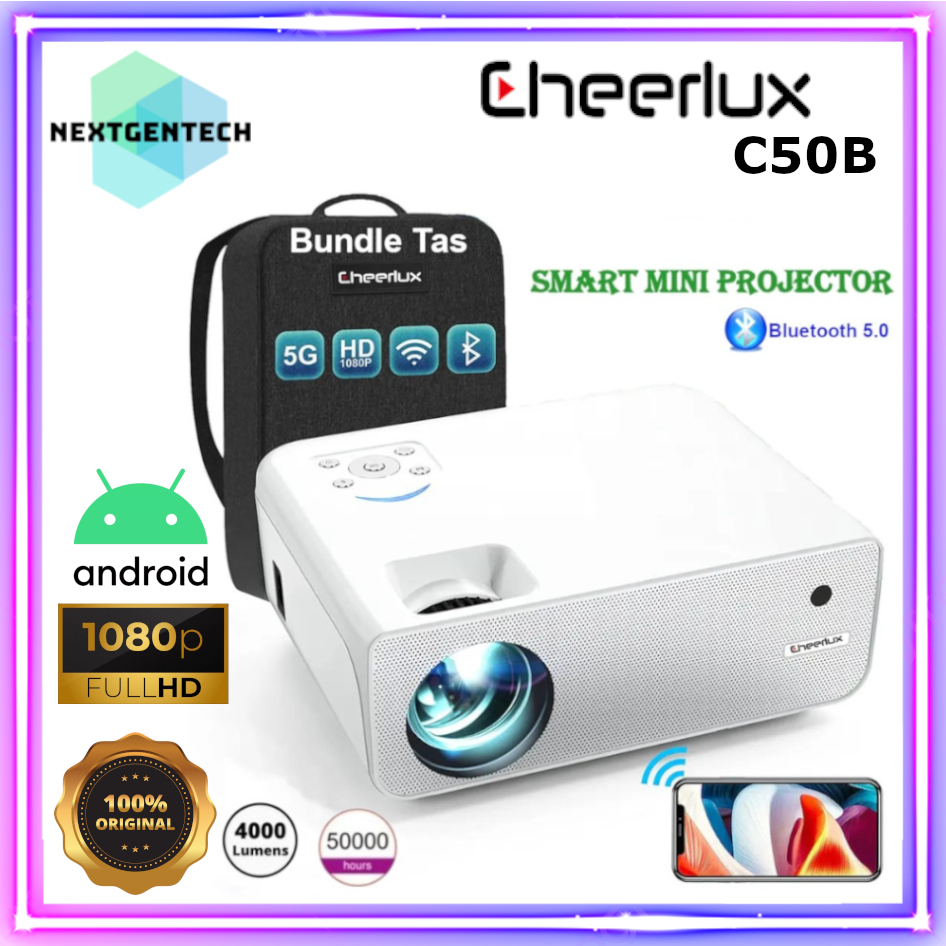 Jual Cheerlux C50B Android Projector Full HD 1080p Proyektor 4000 ...