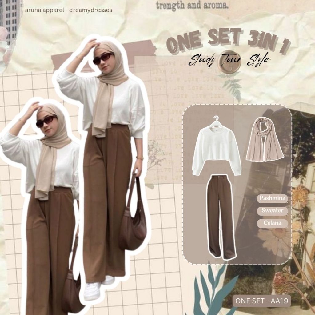 Jual 3in 1 One Set Wanita Kekinian Setelan Anak Perempuan Korean Style ...