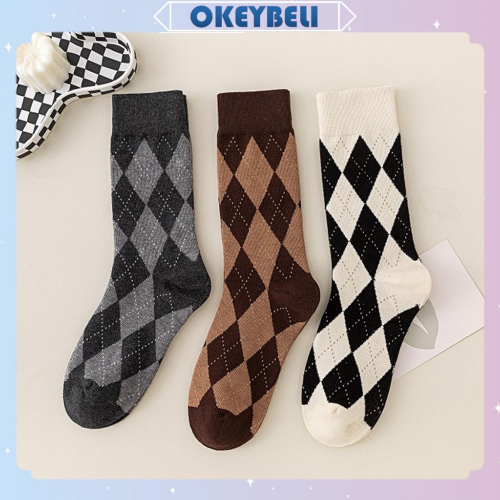 Jual OKEY BELI KK1422 Kaos Kaki Pria Wanita Motif Kotak KOTAK Kaus Kaki ...