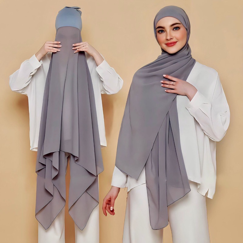 Jual Hijab pashmina inner 2 in 1 ceruty babydoll premium | Shopee Indonesia