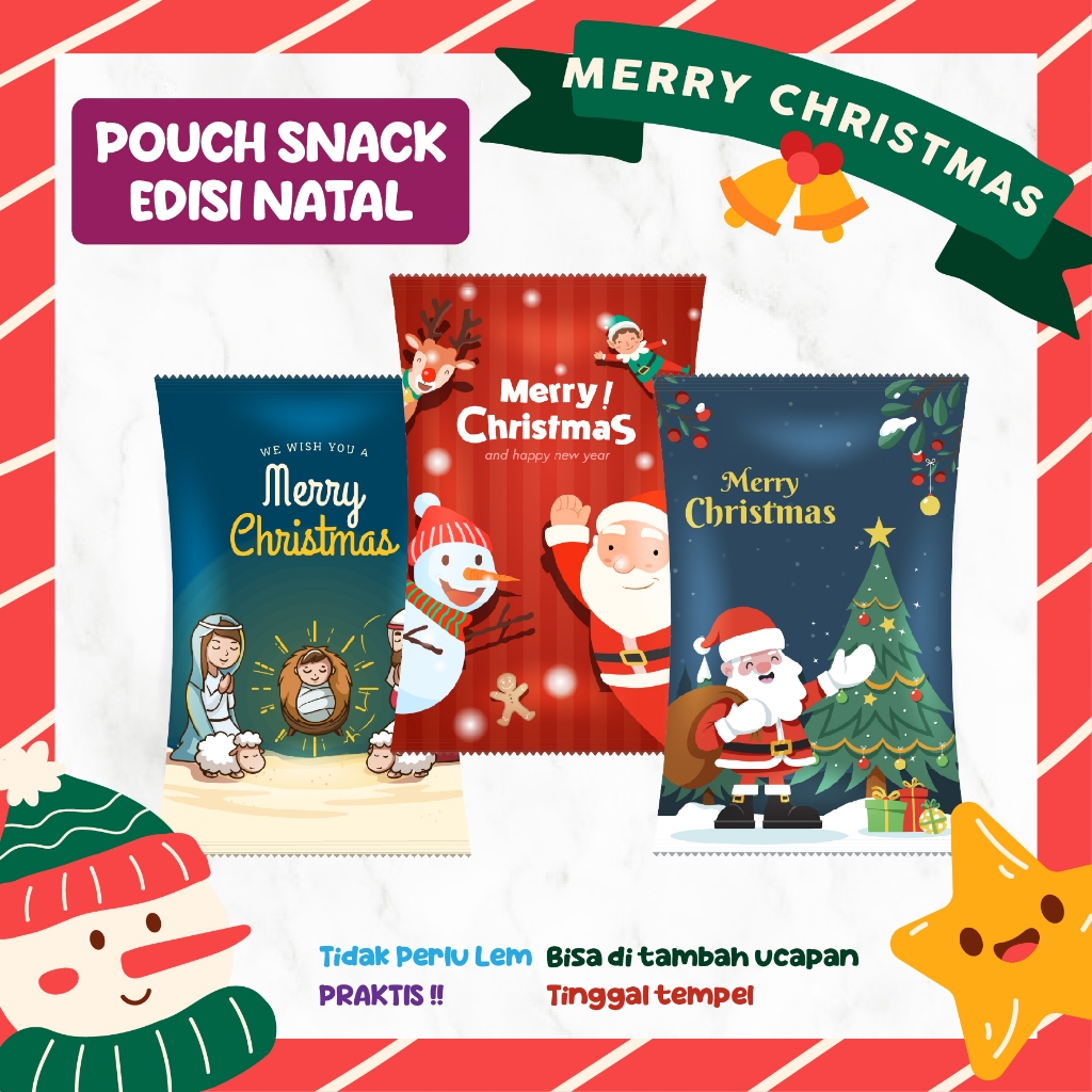 Jual Pouch Snack Natal Christmas Edisi Natal Ukuran S M L / Kantong ...