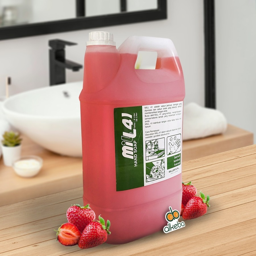 Jual Sabun Cuci Tangan MILL 41 Varian Strawberry, Galon 4 Liter Isi ulang Kemasan Besar | Shopee ...