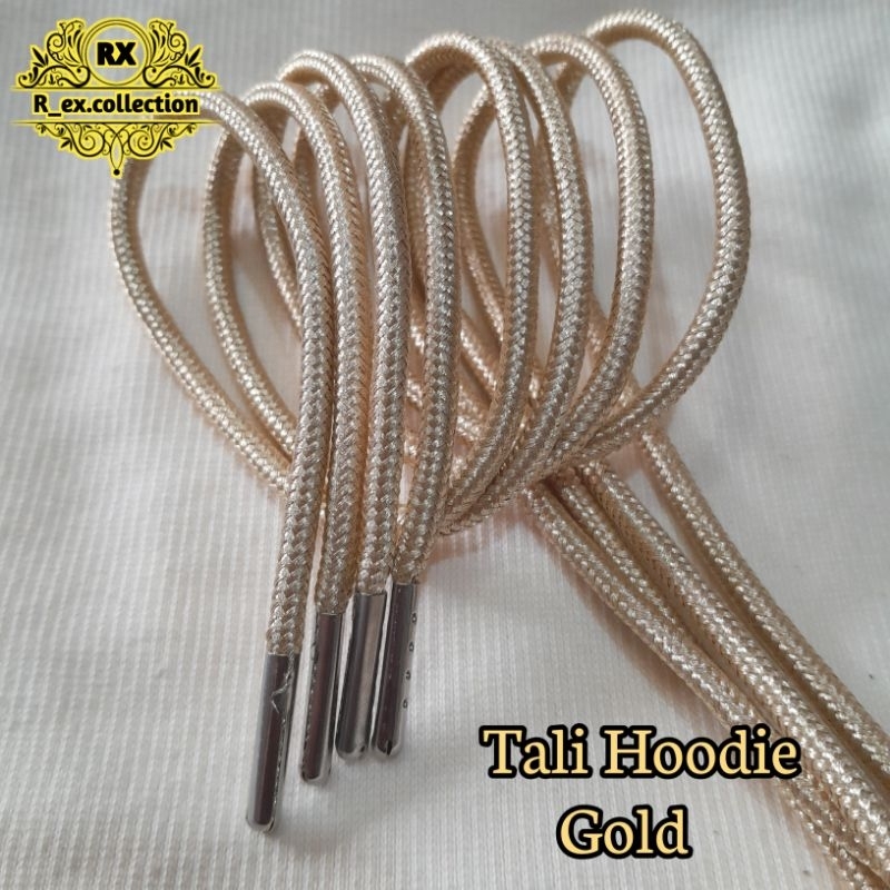 Jual Tali Hoodie/Celana/Jaket Warna Gold 5mm 120cm | Shopee Indonesia