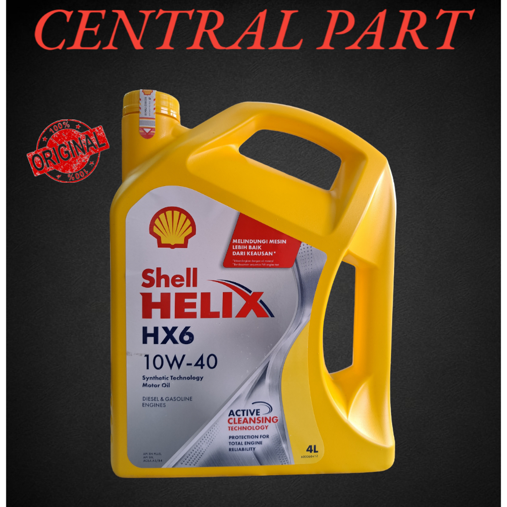 Jual oli shell helix HX6 10W-40 dijamin 100% original 4liter | Shopee ...