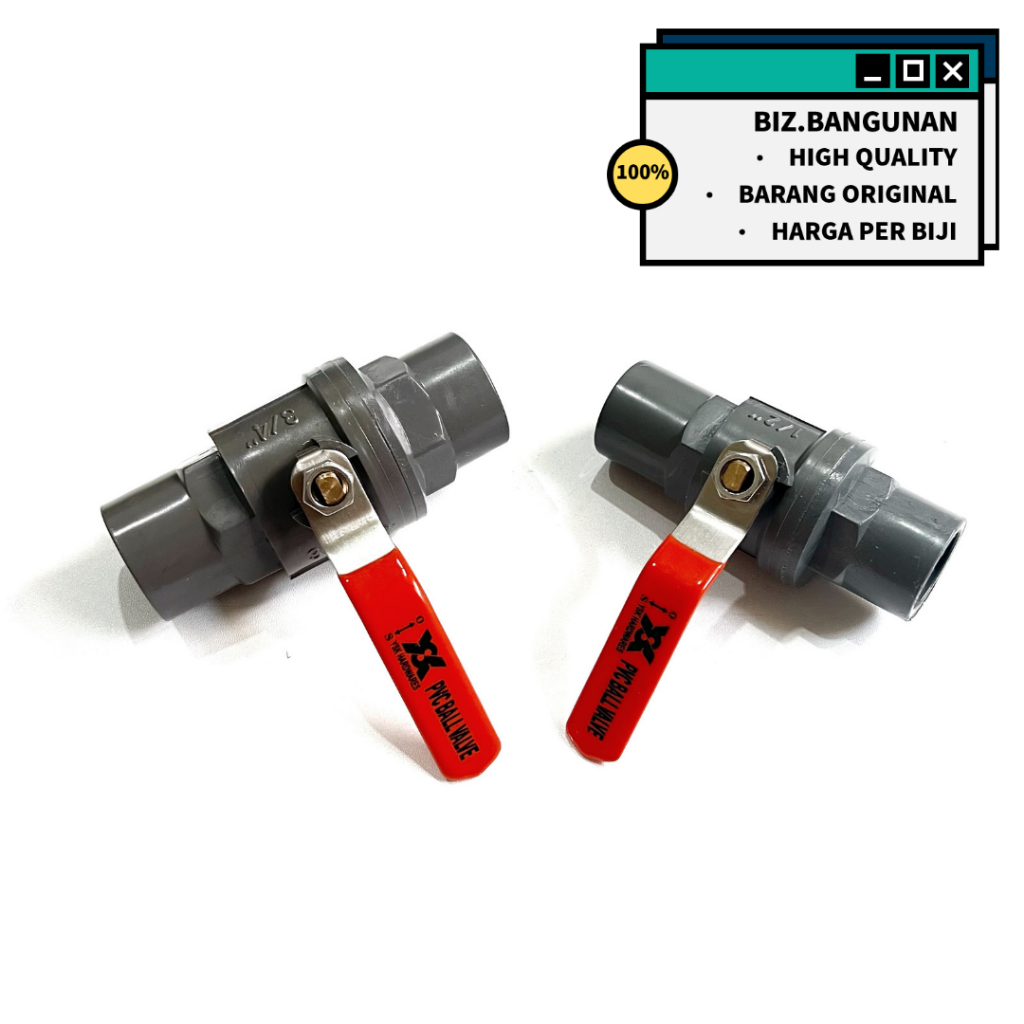 Jual BALL VALVE PVC 1/2" INCH GAGANG STAINLESS - BALLVALVE STOP KRAN | Shopee Indonesia
