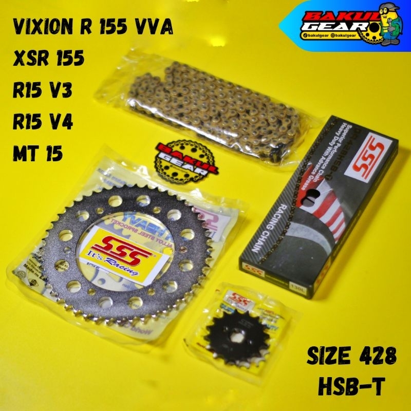 Jual Gear set SSS R15 v3 Xsr 155 MT 15 R15V3 V4 XSR155 VVA Rantai GOLD ORIGINAL 100% | Shopee ...
