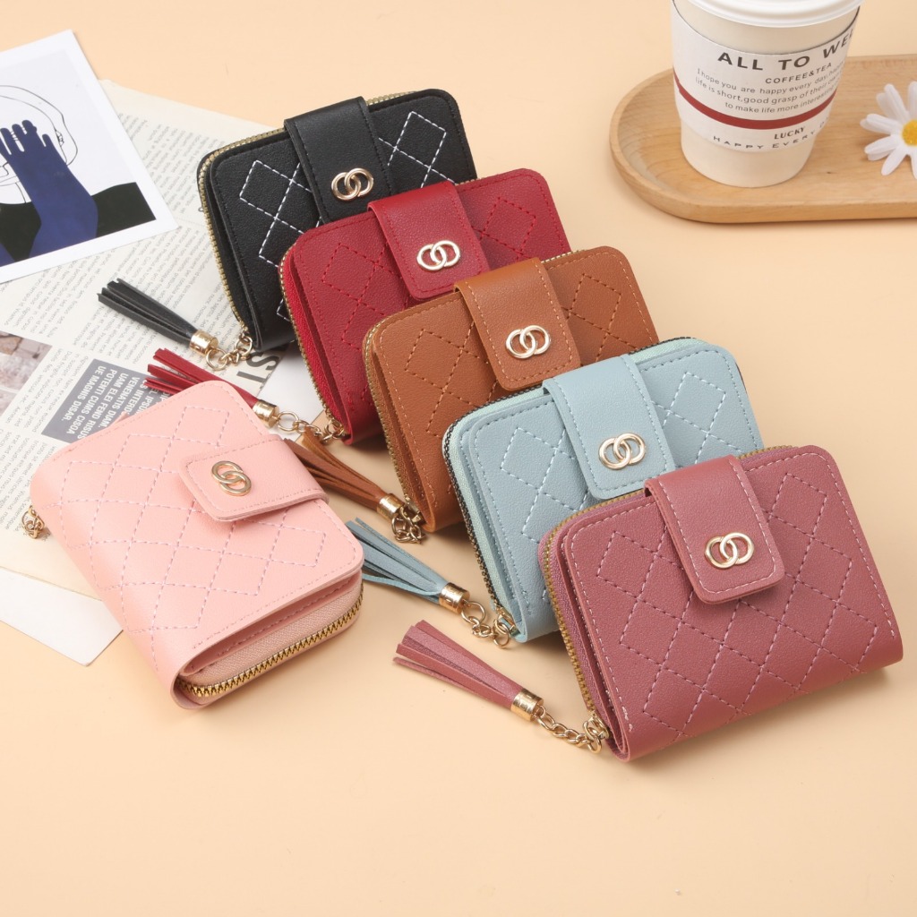 Jual ( 27AN.ID ) Dompet Lipat Wanita 616 Baru Dompet Kulit Wanita Kecil ...