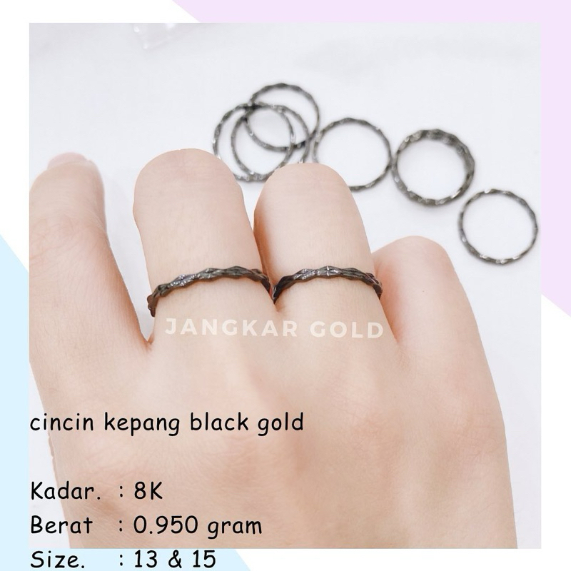 Jual CINCIN EMAS KEPANG BLACK GOLD 8K 0.950GR HITAM | Shopee Indonesia