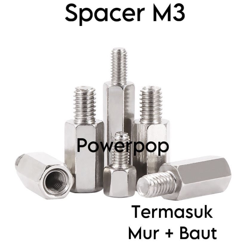 Jual Spacer Kaki Pcb M3 1cm 1.5cm 2cm 2.5cm 3cm Spicer Stainless Pcb ...