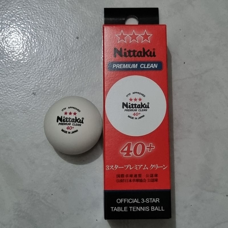 Jual Nittaku Premium Clean 3 star ball ping pong | Shopee Indonesia