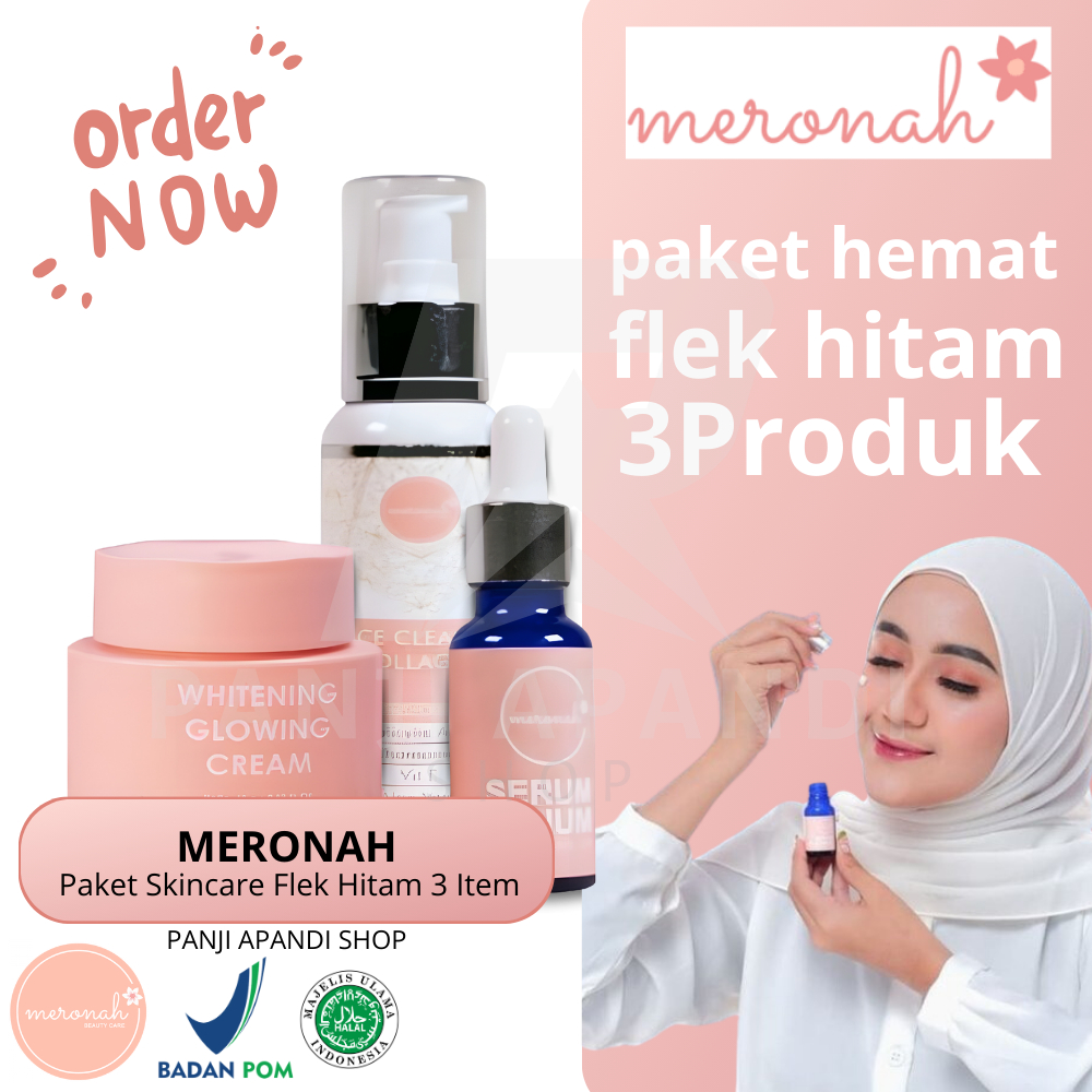 Jual Paket Skincare MERONAH Flek Hitam Hemat 3 Item BPOM | Shopee Indonesia