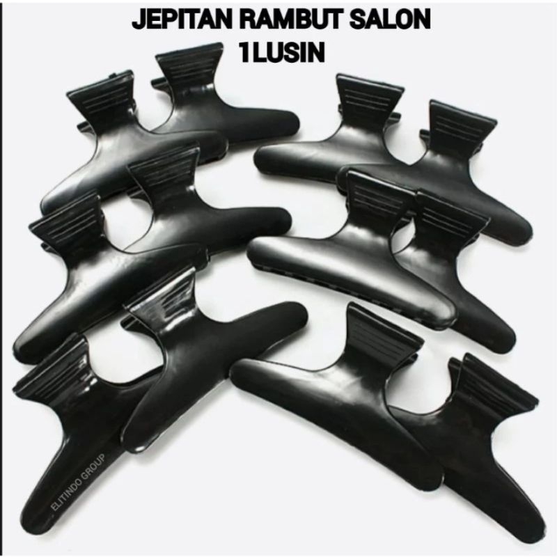 Jual Jepit Salon T hitam Polos (12 pcs) | Shopee Indonesia