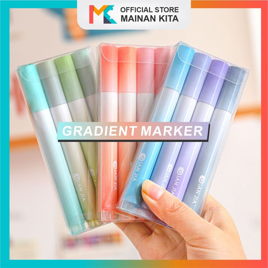 Jual MK610 1 Set Isi 4 Stabilo Highlighter Multicolor Warna Pastel ...