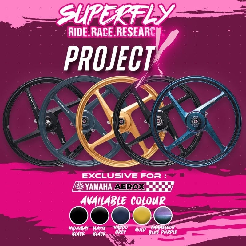 Jual VELG PELEK RACING SUPERFLY PROJECT X FOR AEROX OLD AEROX CONNECTED ...