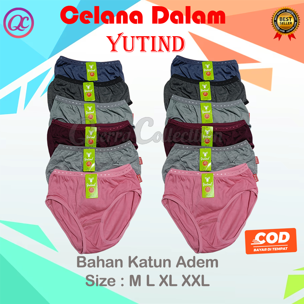 Jual CD YUTIND celana dalam katun setengah lusin isi 6 pcs dan 12pcs Celana dalam wanita dewasa ...