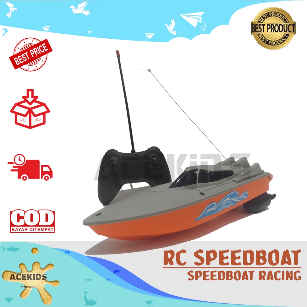 Jual RC Speed Boat Racing Mainan Kapal Perahu Remot Control Set - 0036 ...