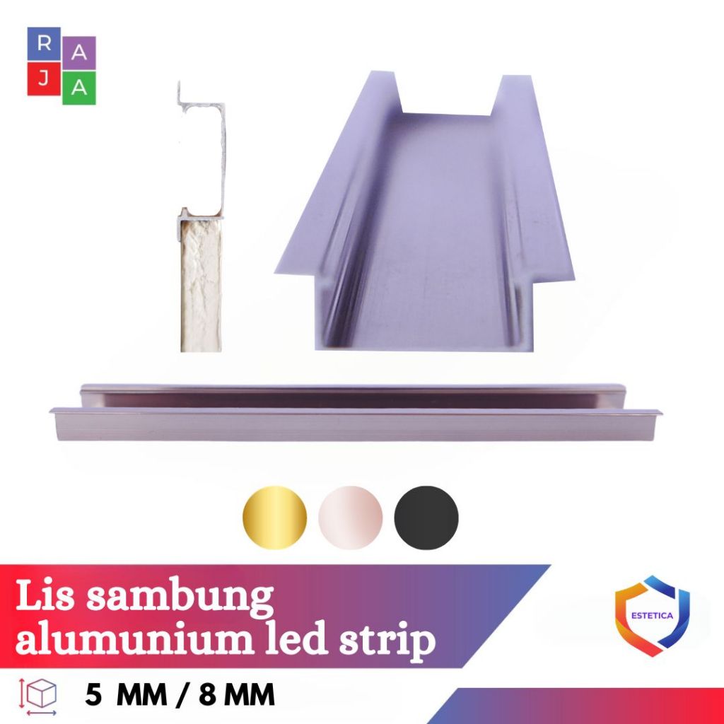Jual Lis Sambung Aluminium LED Strip Tebal 5 mm dan 8 mm Untuk ...